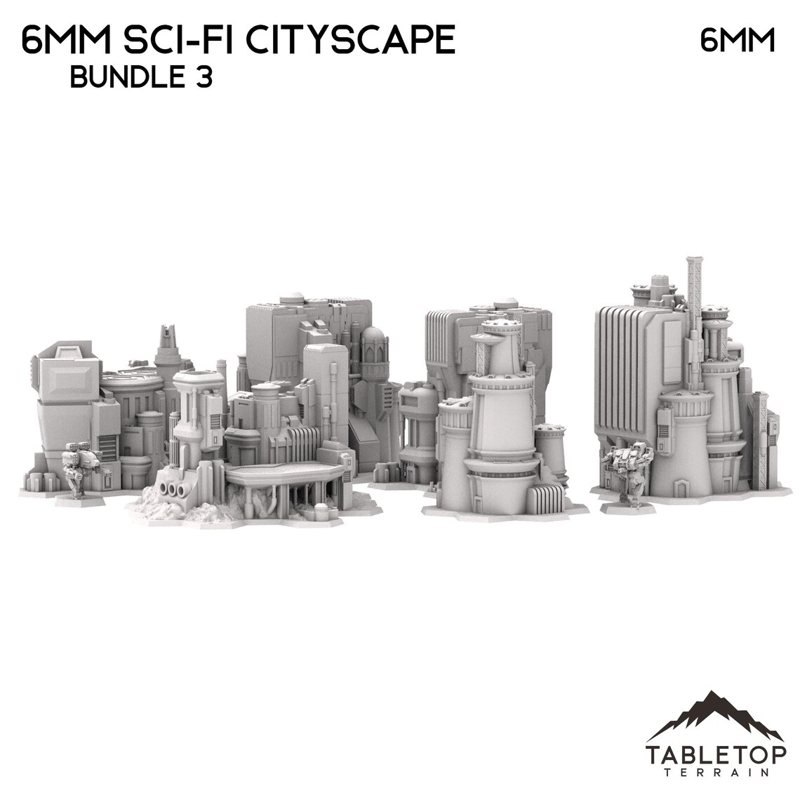 6mm Sci-fi Cityscape Bundle 3 - 6mm 8mm Mech Wargames Tabletop Terrain ...