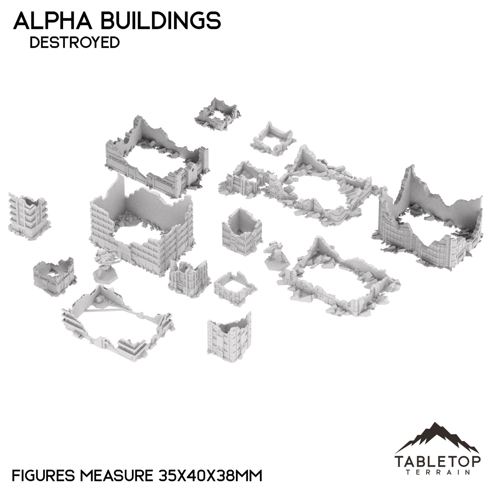 Mecha City Alpha Buildings - 6mm 8mm Mech Wargames Tabletop Terrain ...