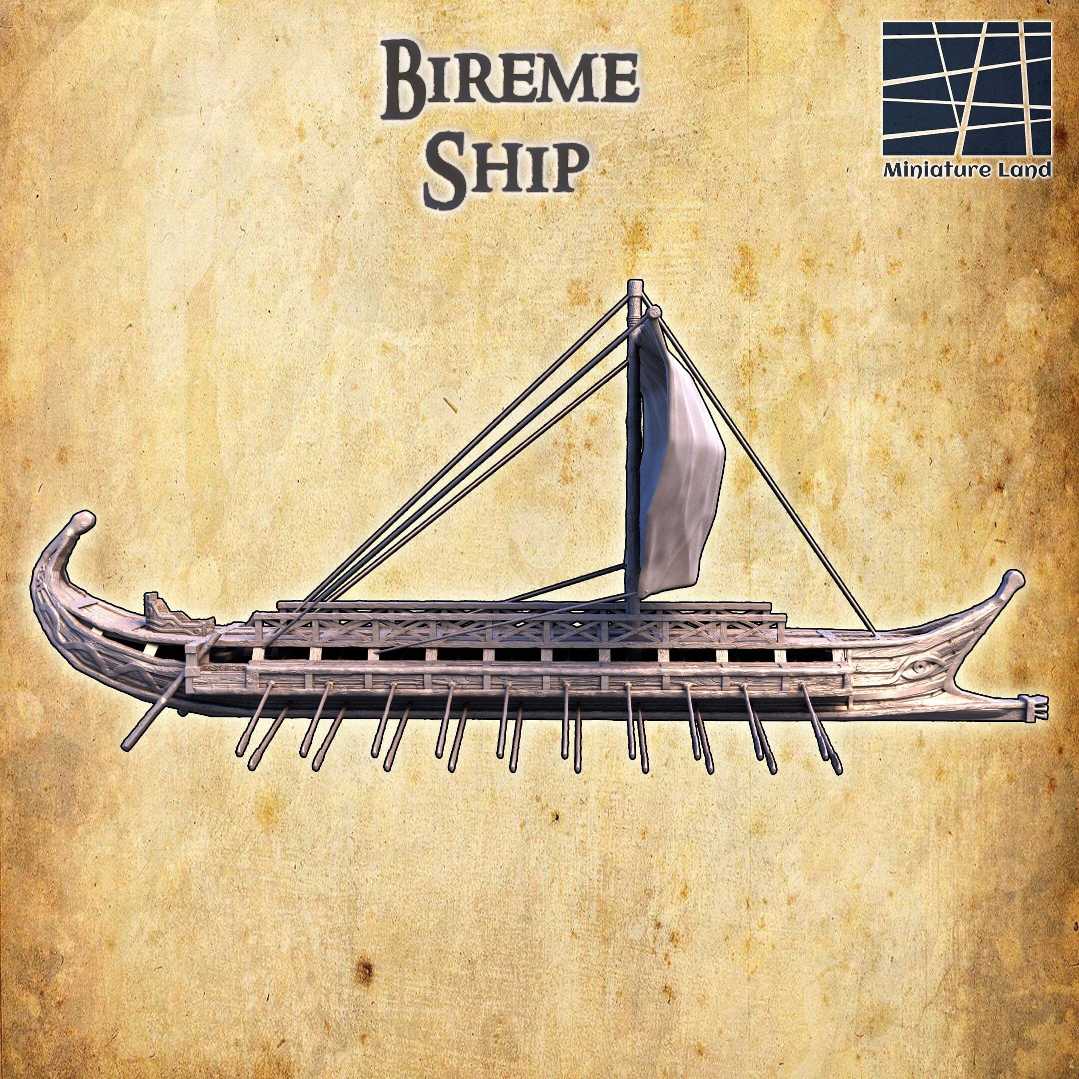 Bireme Ship - DND Aos Pathfinder Conquest Miniatureland Tabletop ...