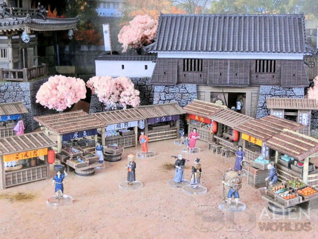Samurai Market Stalls - Test of Honor Japan Miniatures Terrain - Etsy