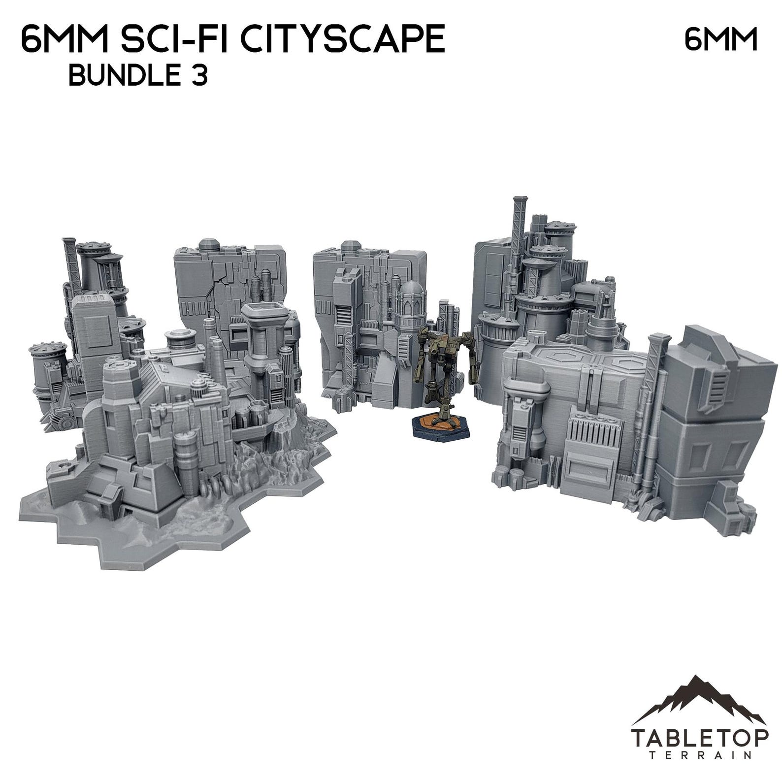 6mm Sci-fi Cityscape Bundle 3 - 6mm 8mm Mech Wargames Tabletop Terrain ...