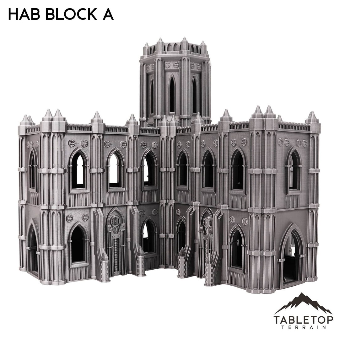 Hab Block A - Augusta, the Holy City - Tabletop Terrain Grimdark Gothic Miniature Wargame Sci-fi ...