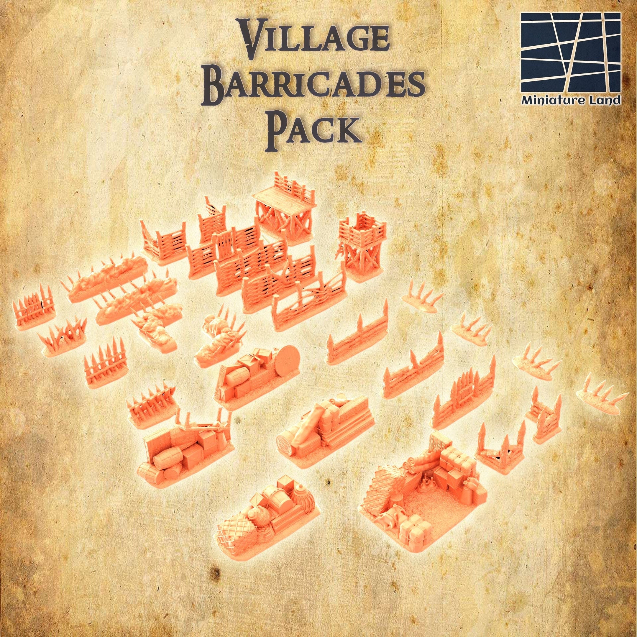 Village Barricades - DND Aos Pathfinder Conquest Miniatureland Tabletop ...