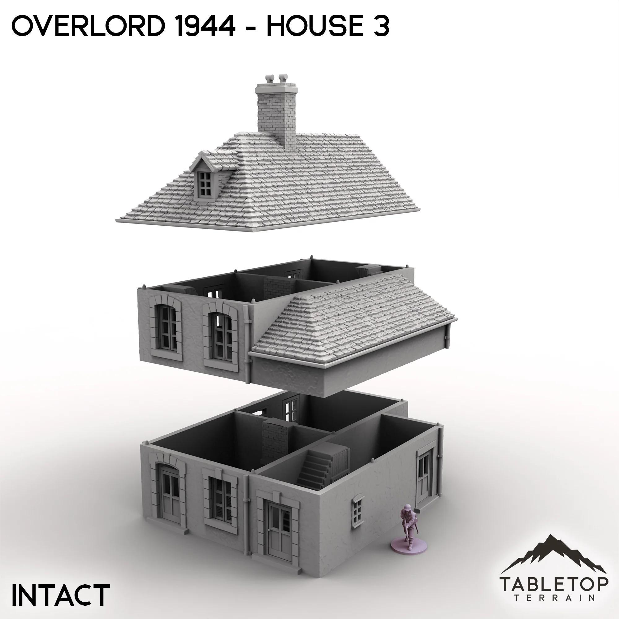 Overlord 1944 - House 3 - WWII Terrain Wargame Tabletop Terrain Terrain ...