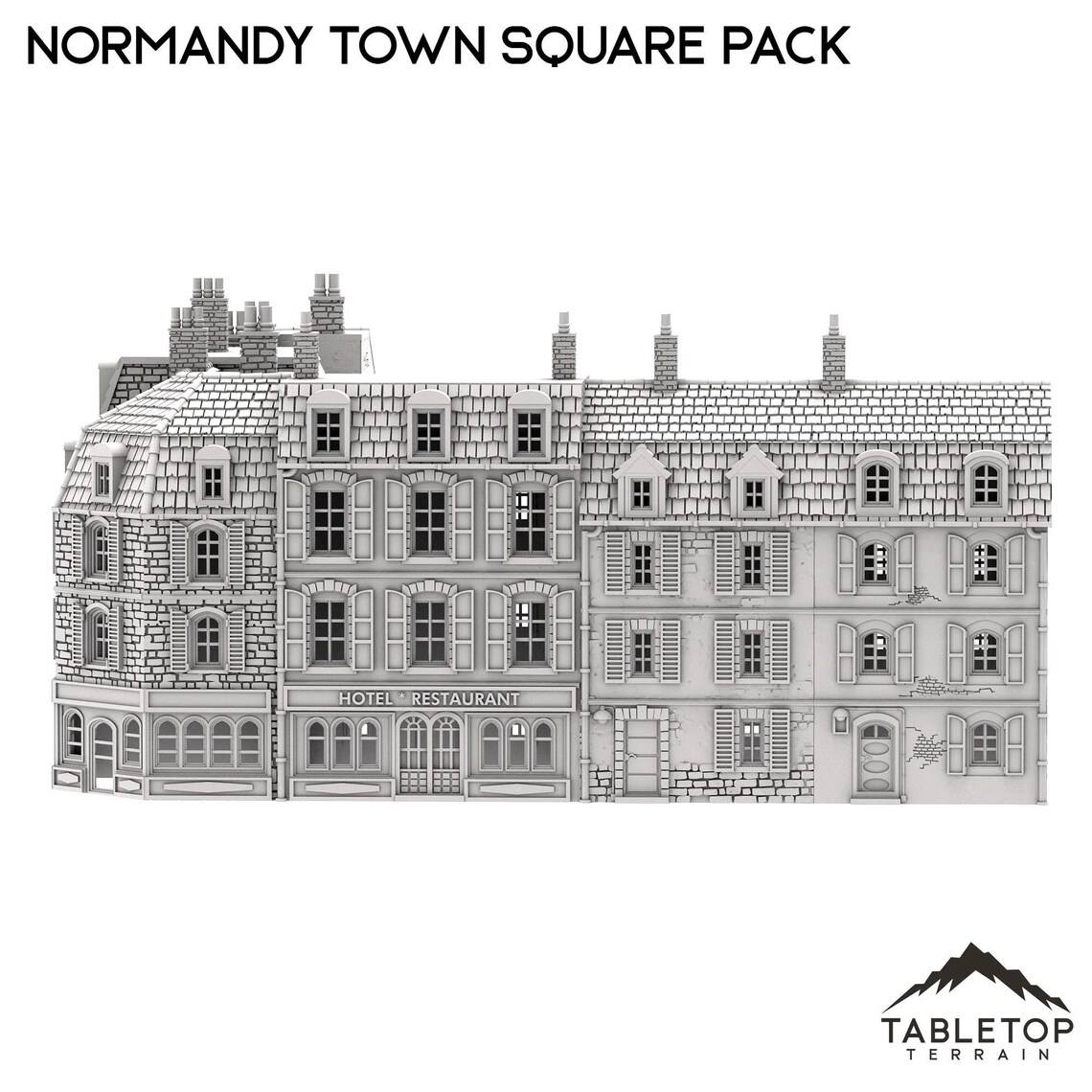 Normandy Town Square Pack - WWII Terrain Wargame Tabletop Terrain ...