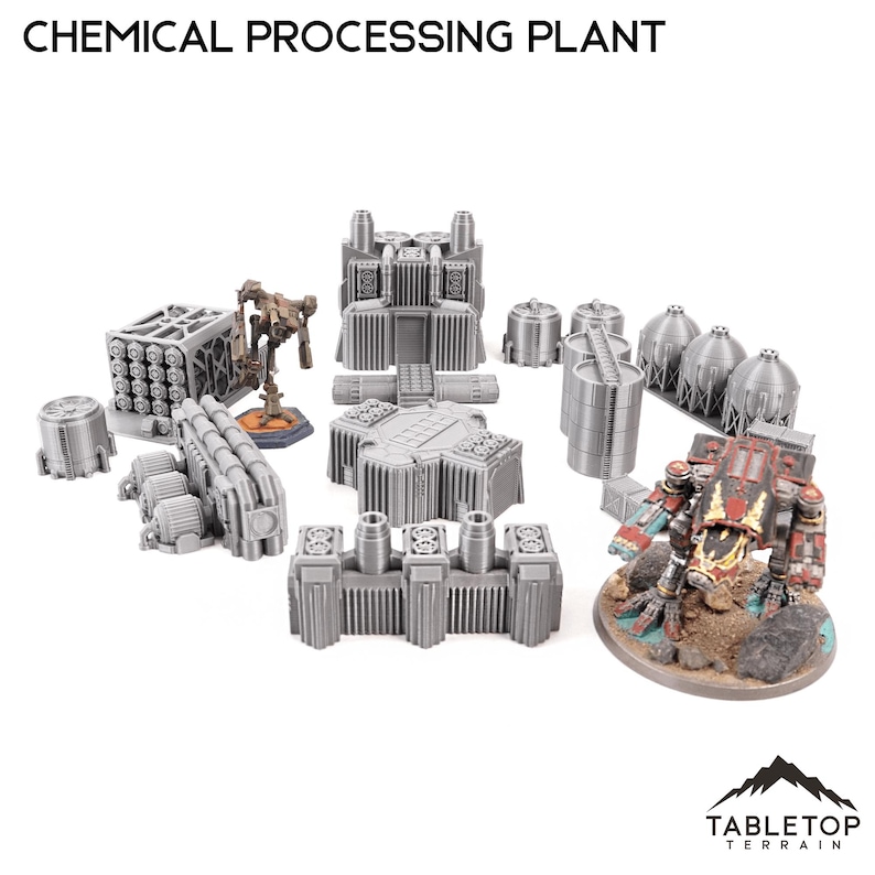 Mecha City Chemical Processing Plant - 6mm 8mm Mech Wargames Tabletop ...