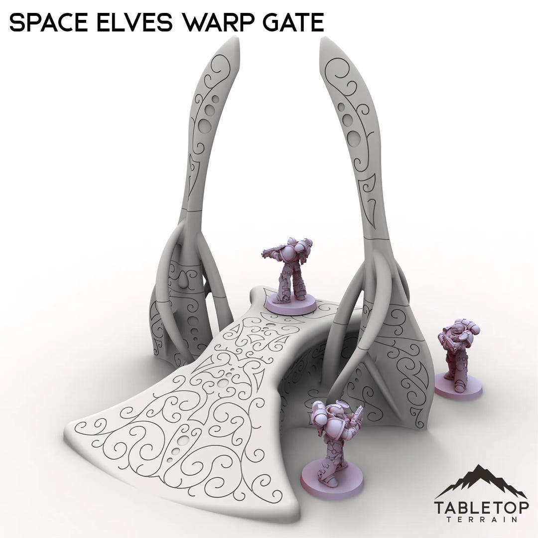 Space Elves Warp Gate - Tabletop Terrain Grimdark Space Elves Miniature ...