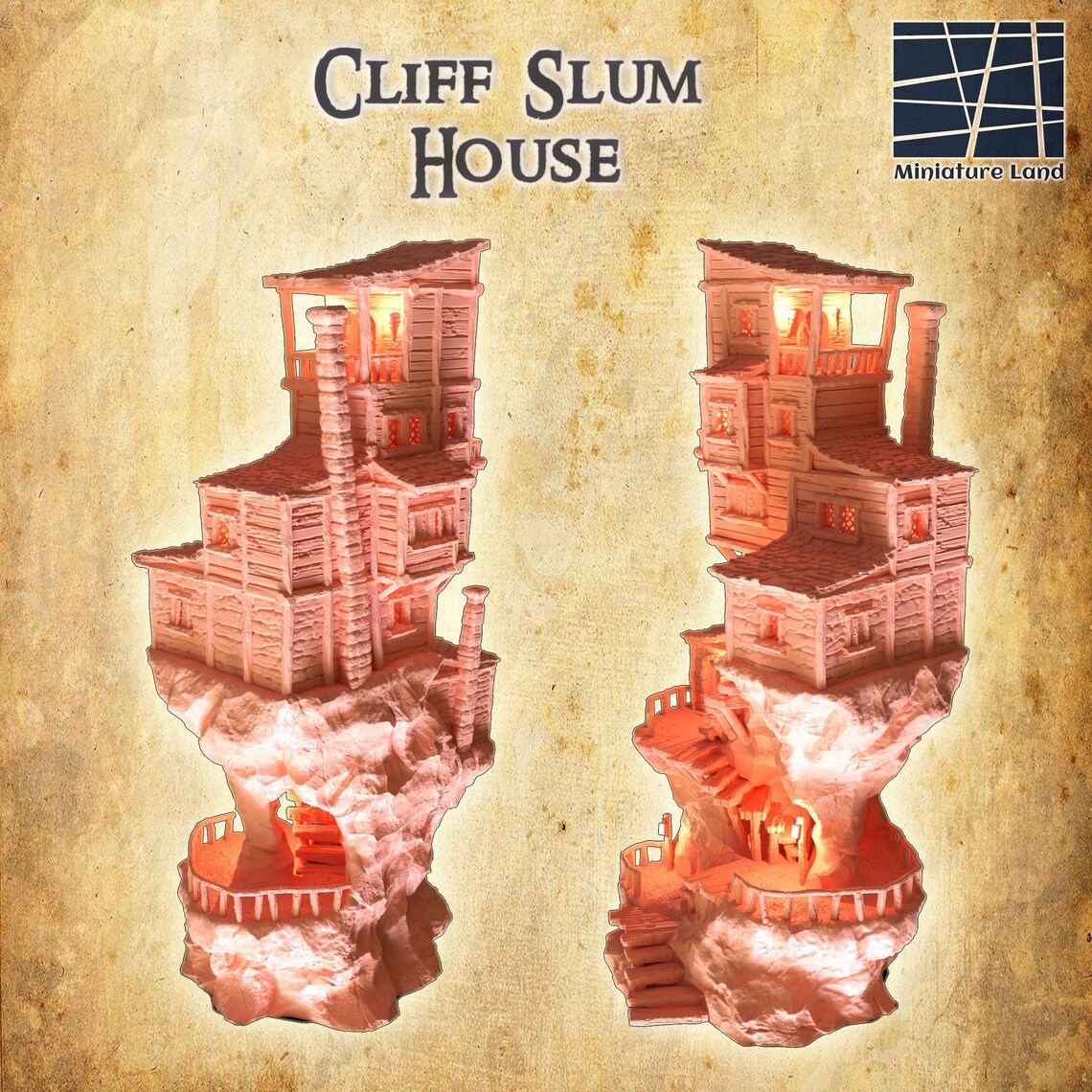 Cliff Slum House - DND Aos Pathfinder Conquest Miniatureland Tabletop ...