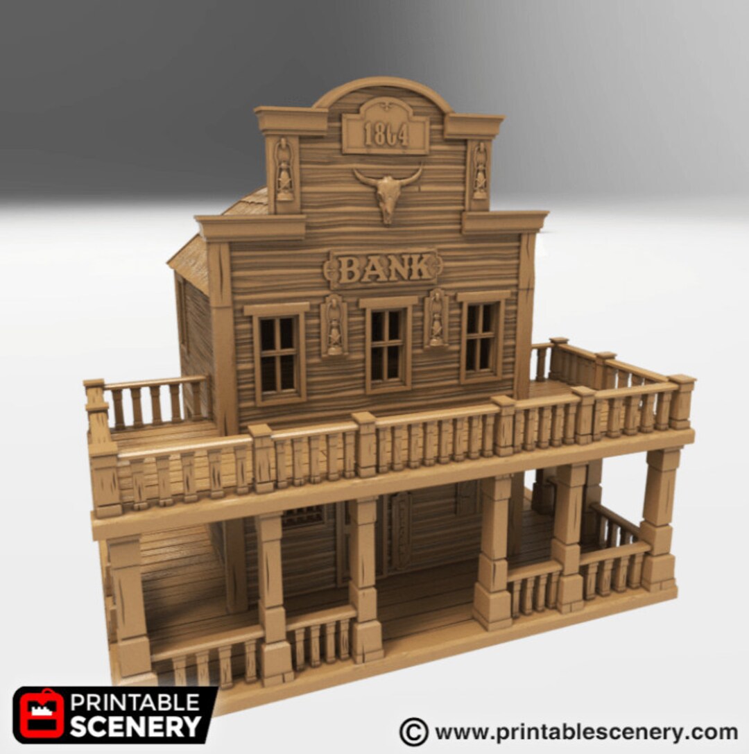 Bank Wild West Building Wild West Exodus Tabletop Terrain Printable ...