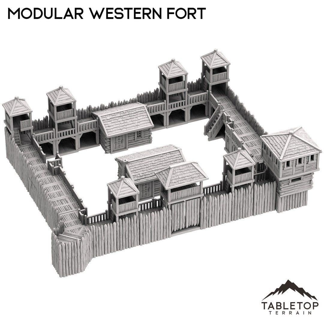 Modular Western Fort - Old Wild Western Rush - Wild West Terrain ...