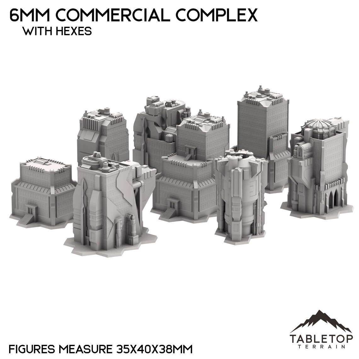 6mm Sci-fi Commercial Complex Bundle 1 - 6mm 8mm Mech Wargames Tabletop ...