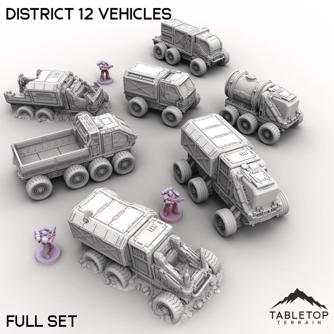 District 12 Vehicles - Tabletop Terrain Grimdark Gothic Miniature ...