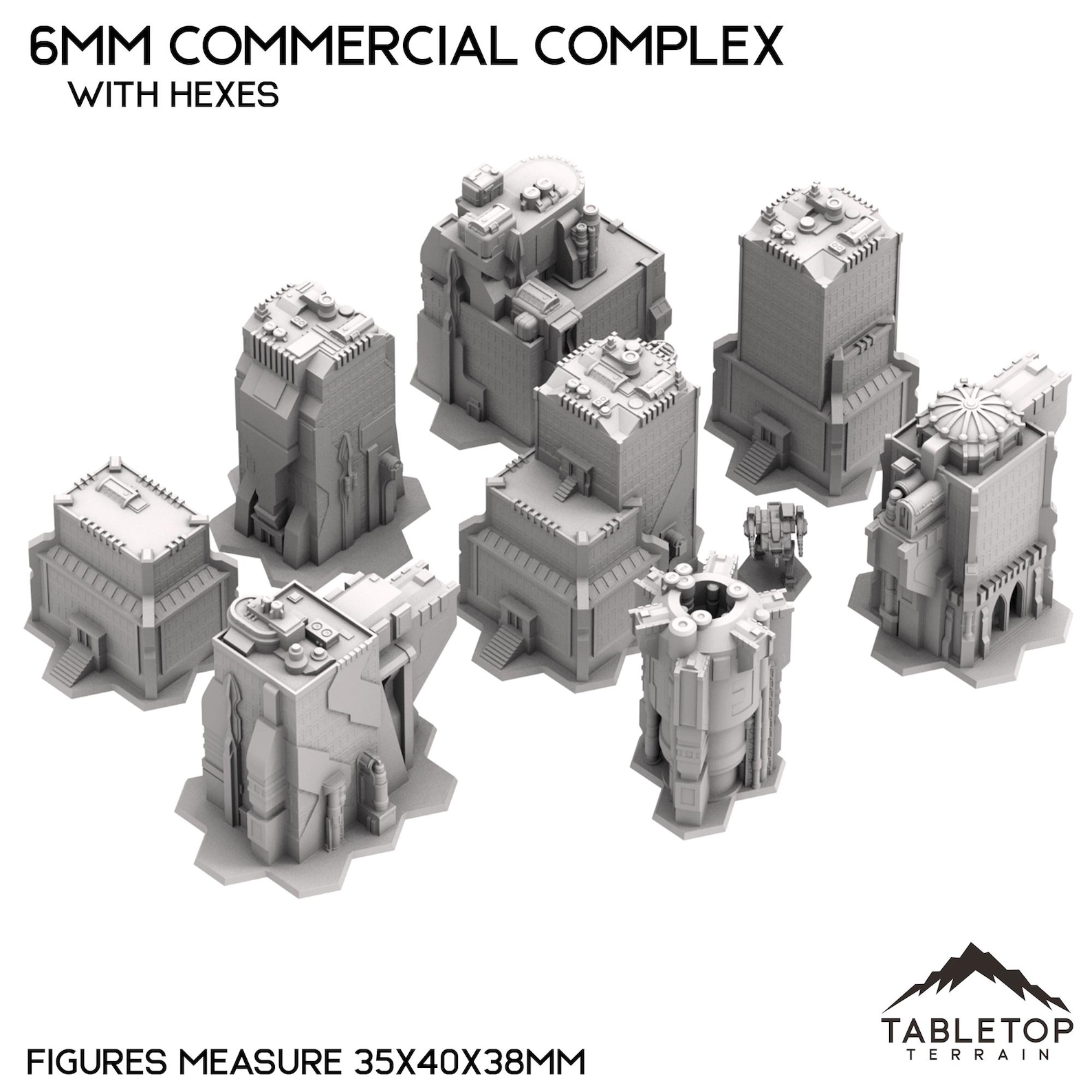 6mm Sci-fi Commercial Complex Bundle 1 - 6mm 8mm Mech Wargames Tabletop ...
