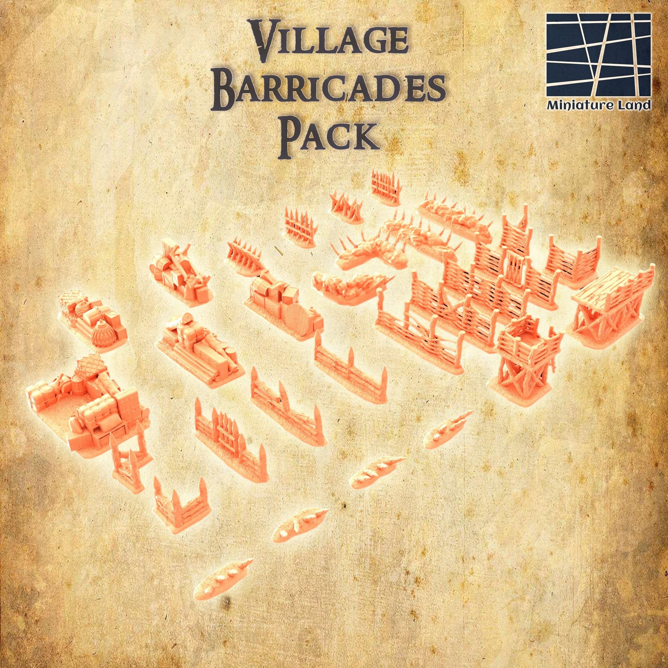Village Barricades - DND Aos Pathfinder Conquest Miniatureland Tabletop ...