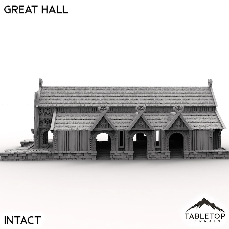 The Great Hall - Kingdom of Saxonia - Tabletop Terrain High Fantasy DND ...