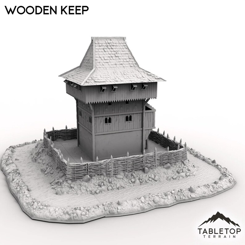 Wooden Keep - Tabletop Terrain Fantasy DND Miniature Roleplaying ...