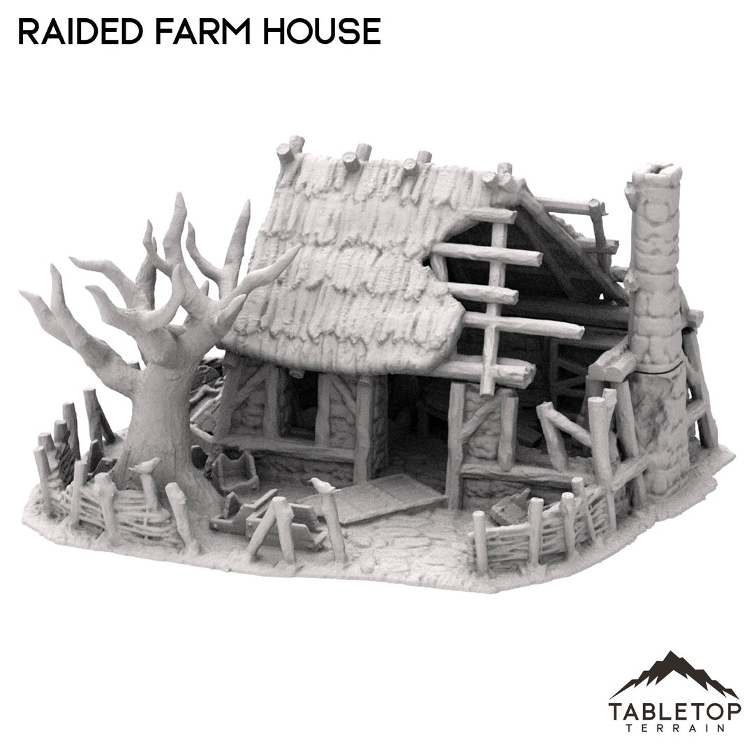 Raided Farm House - DND Aos Pathfinder Conquest Miniatureland Tabletop ...