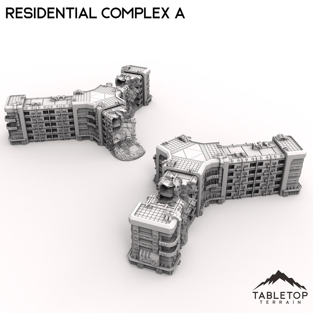 Modular Residential Complex A - 6mm - Thunderhead Studio 6mm Compatible With Small Scale Mech ...
