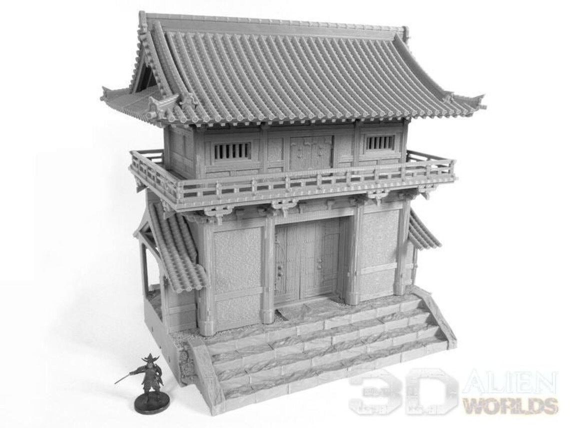 Samurai Temple Outer Gate - Test of Honor Japan Miniatures Terrain - Etsy
