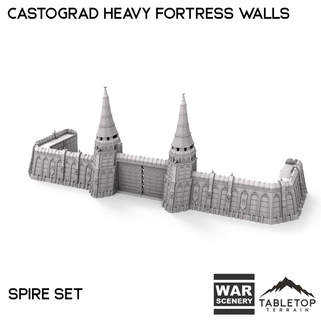 Castograd Heavy Fortress Walls - Tabletop Terrain Grimdark Gothic ...
