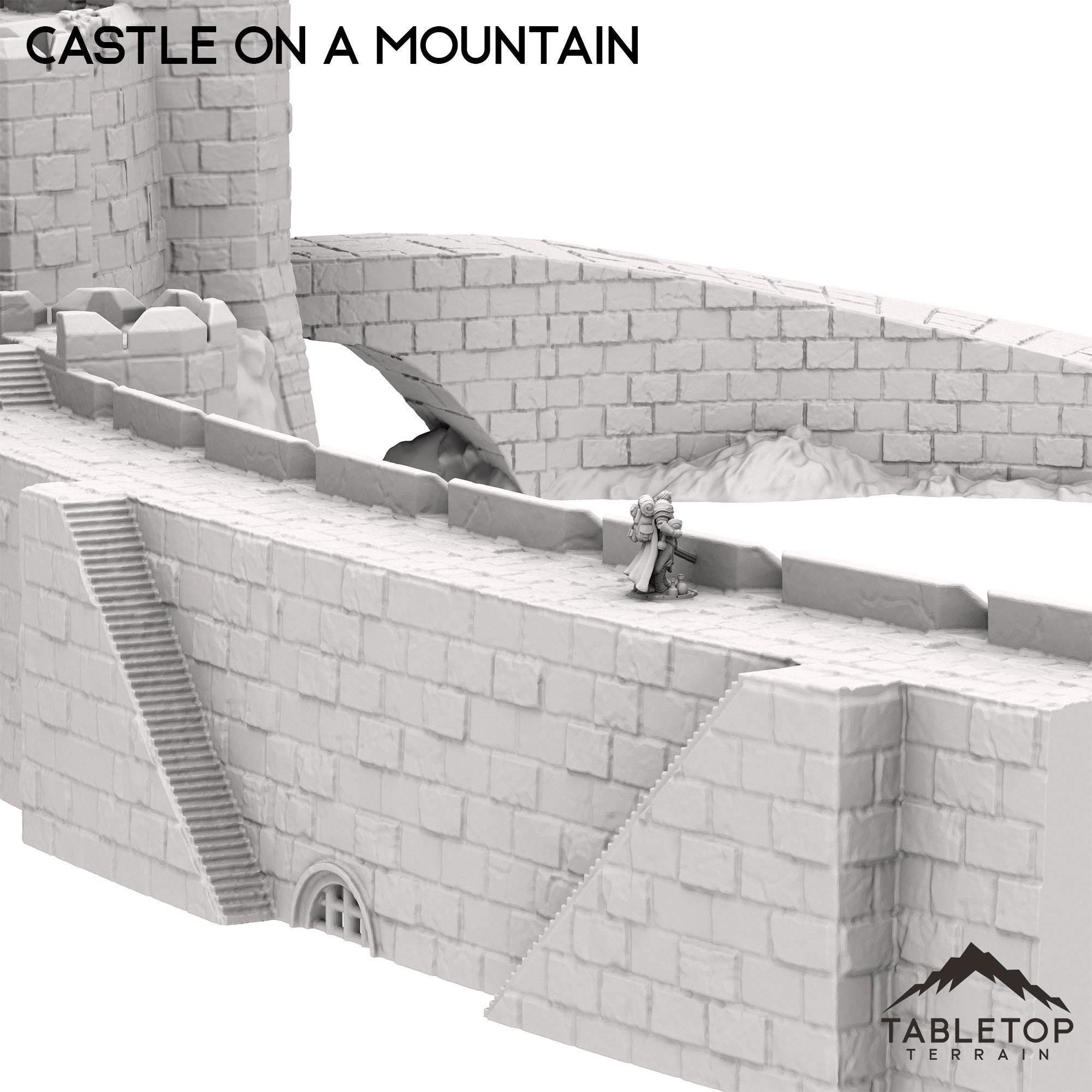 Castle on the Mountain - Tabletop Terrain High Fantasy DND 25mm 28mm ...
