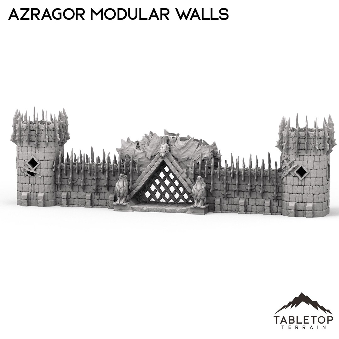 Azragor Modular Walls + Gate - Kingdom of Azragor - Tabletop Terrain ...