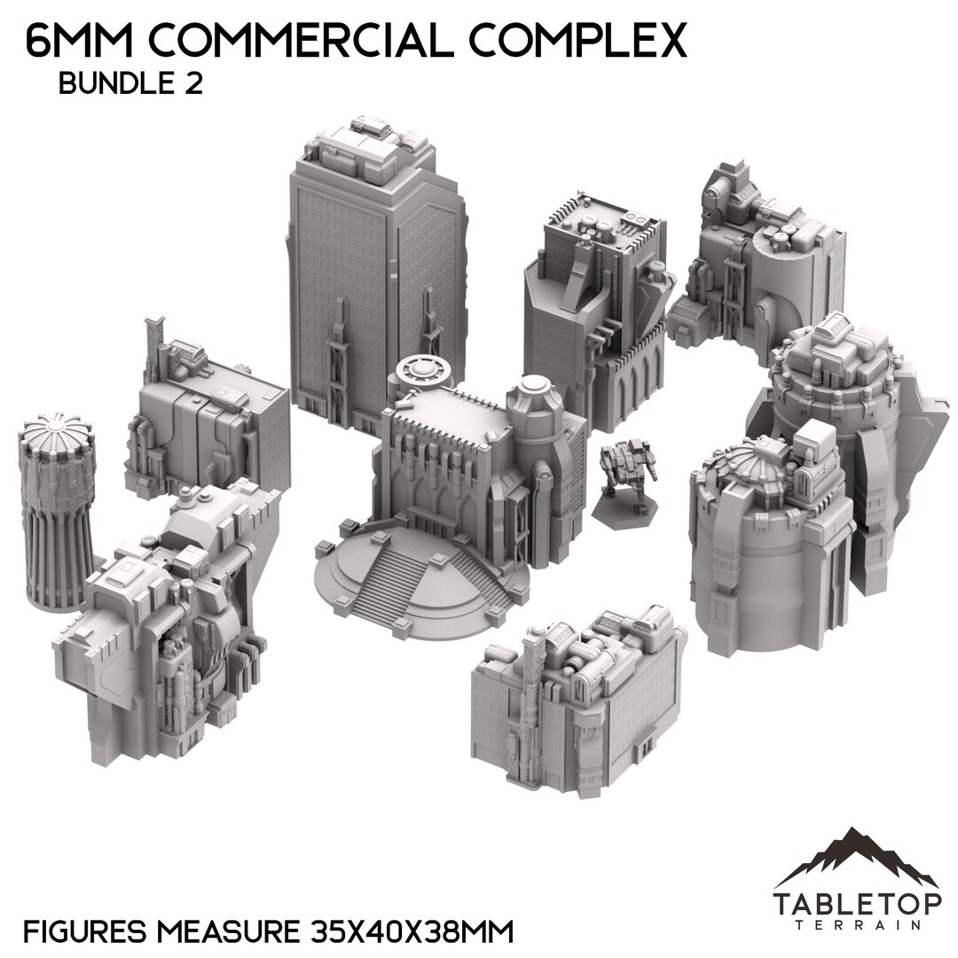 6mm Sci-fi Commercial Complex Bundle 2 - 6mm 8mm Mech Wargames Tabletop ...