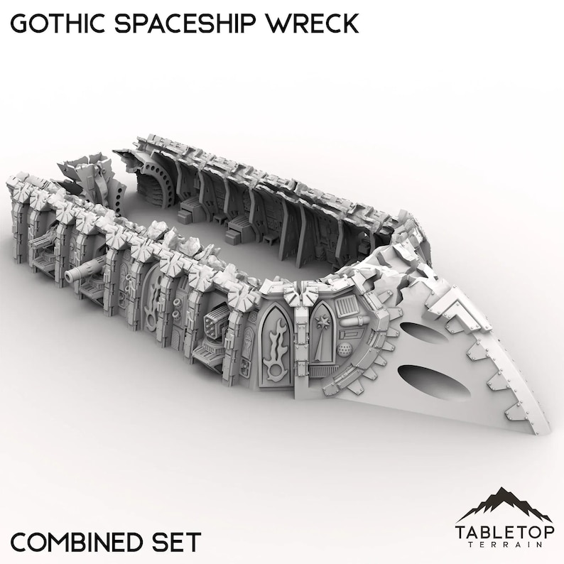 Gothic Spaceship Wreck - Tabletop Terrain Grimdark Gothic Miniature ...