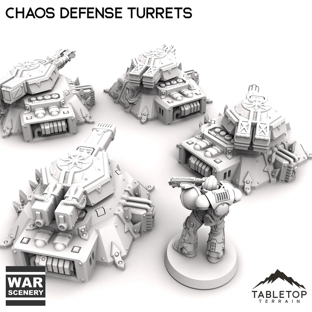 Chaos Defense Turrets - Tabletop Terrain Chaos Warp Terrain Miniature ...