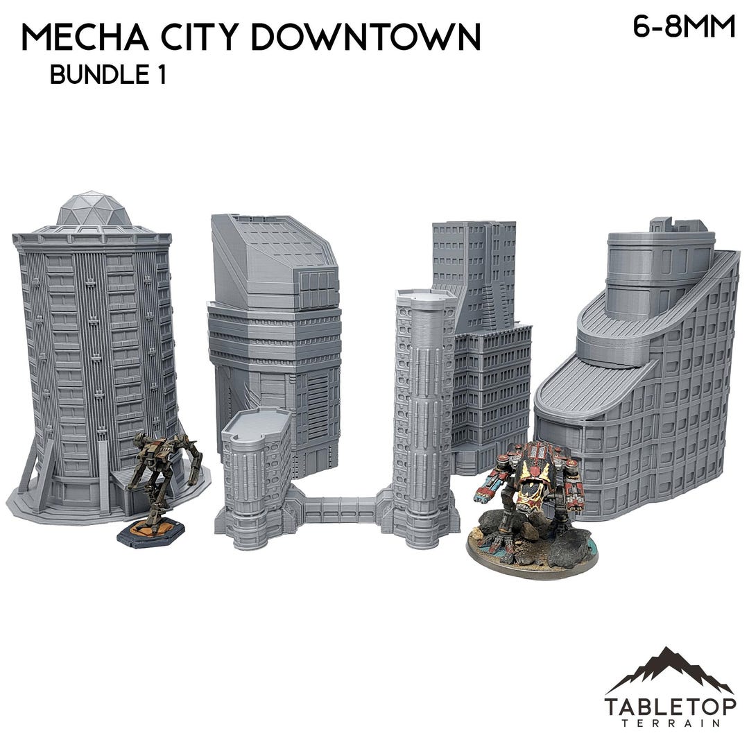 Mecha City Downtown Buildings - Bundle 1 - 6mm 8mm Mech Wargames ...