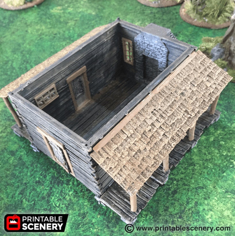 Log Cabin - Wild West Building - Wild West Exodus Tabletop Terrain ...