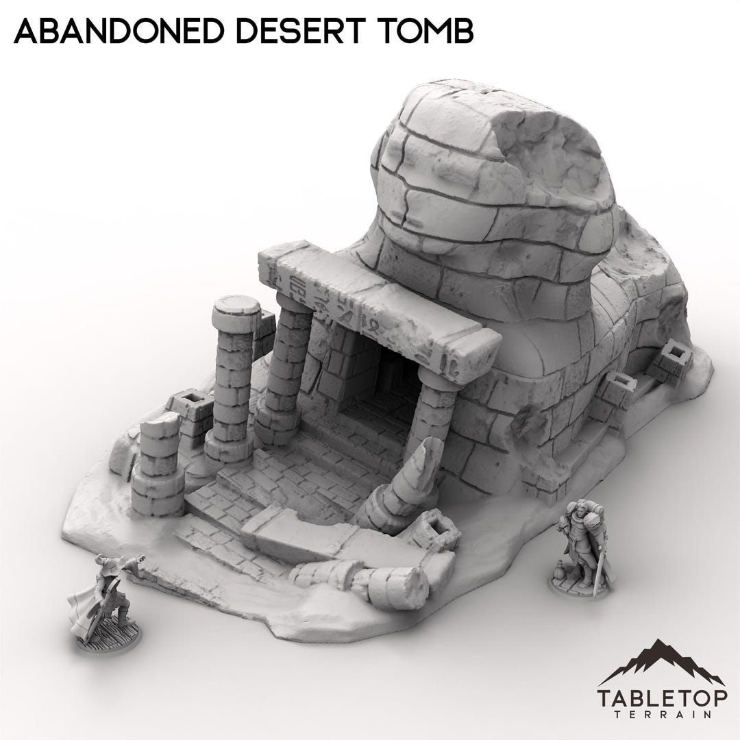 Abandoned Desert Tomb Tabletop Terrain Fantasy DND Miniature ...
