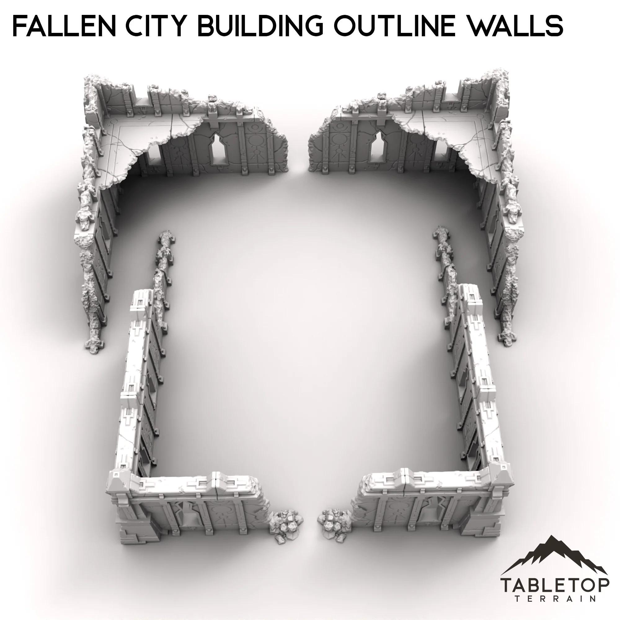 Fallen City Building Outline Walls - Tabletop Terrain Grimdark ...
