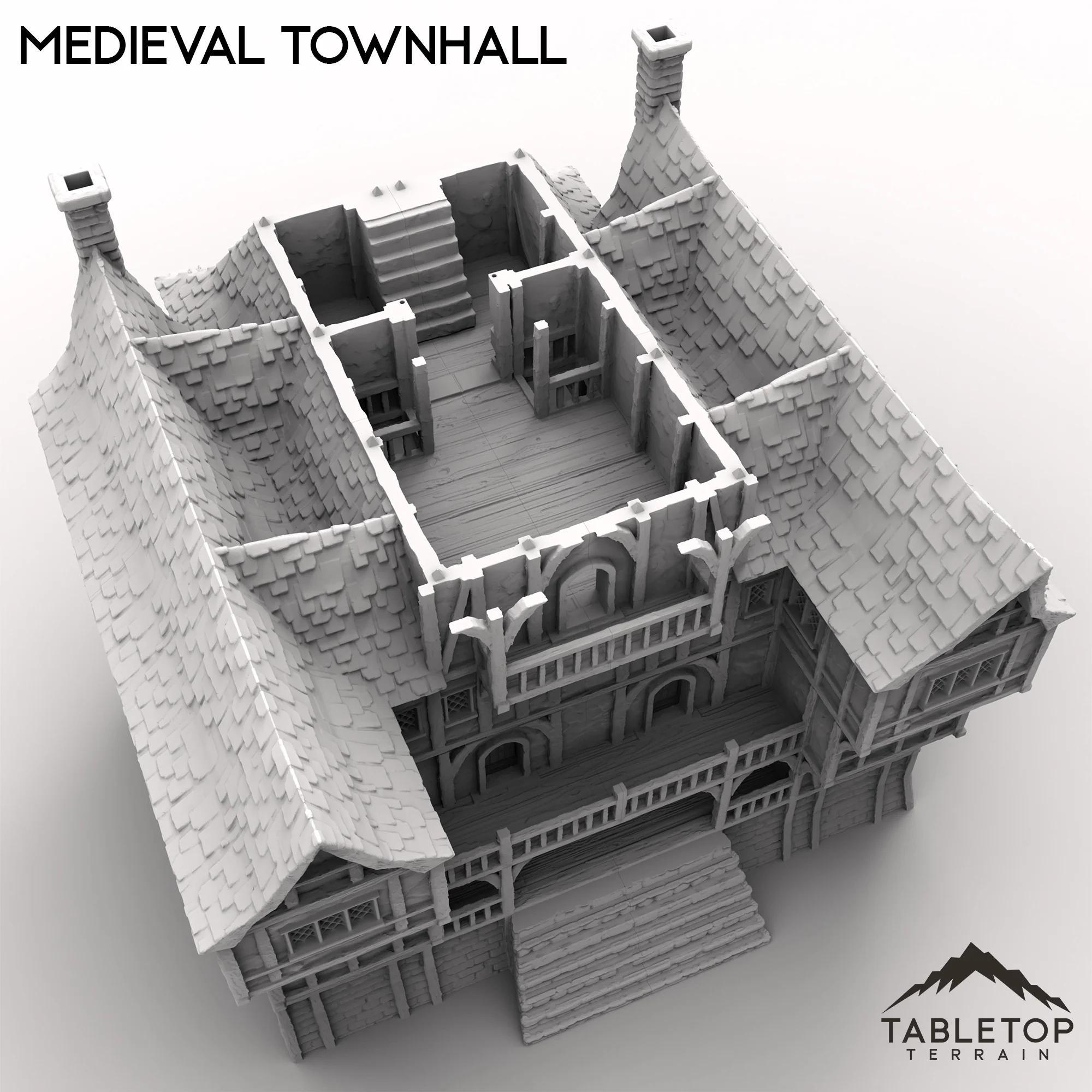 Medieval Townhall - Tabletop Terrain Fantasy DND Miniature Roleplaying ...