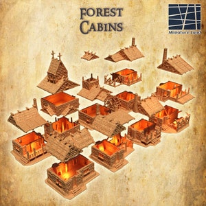 Forest Cabins / Log Cabins - DND Aos Pathfinder Conquest Miniatureland ...