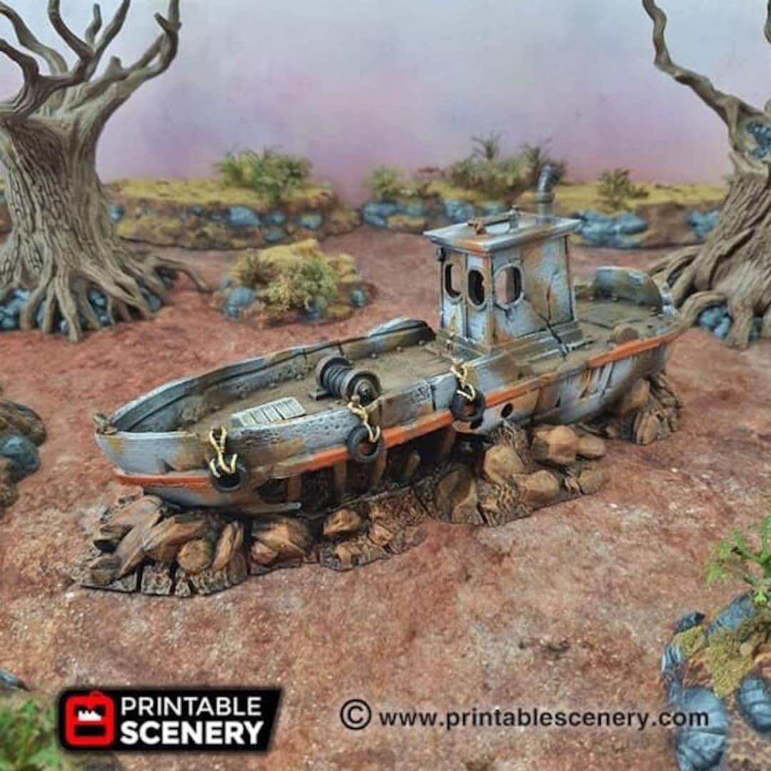 Ruined Boat Apocalyptic Terrain Gaslands Terrain Post-apocalyptic ...