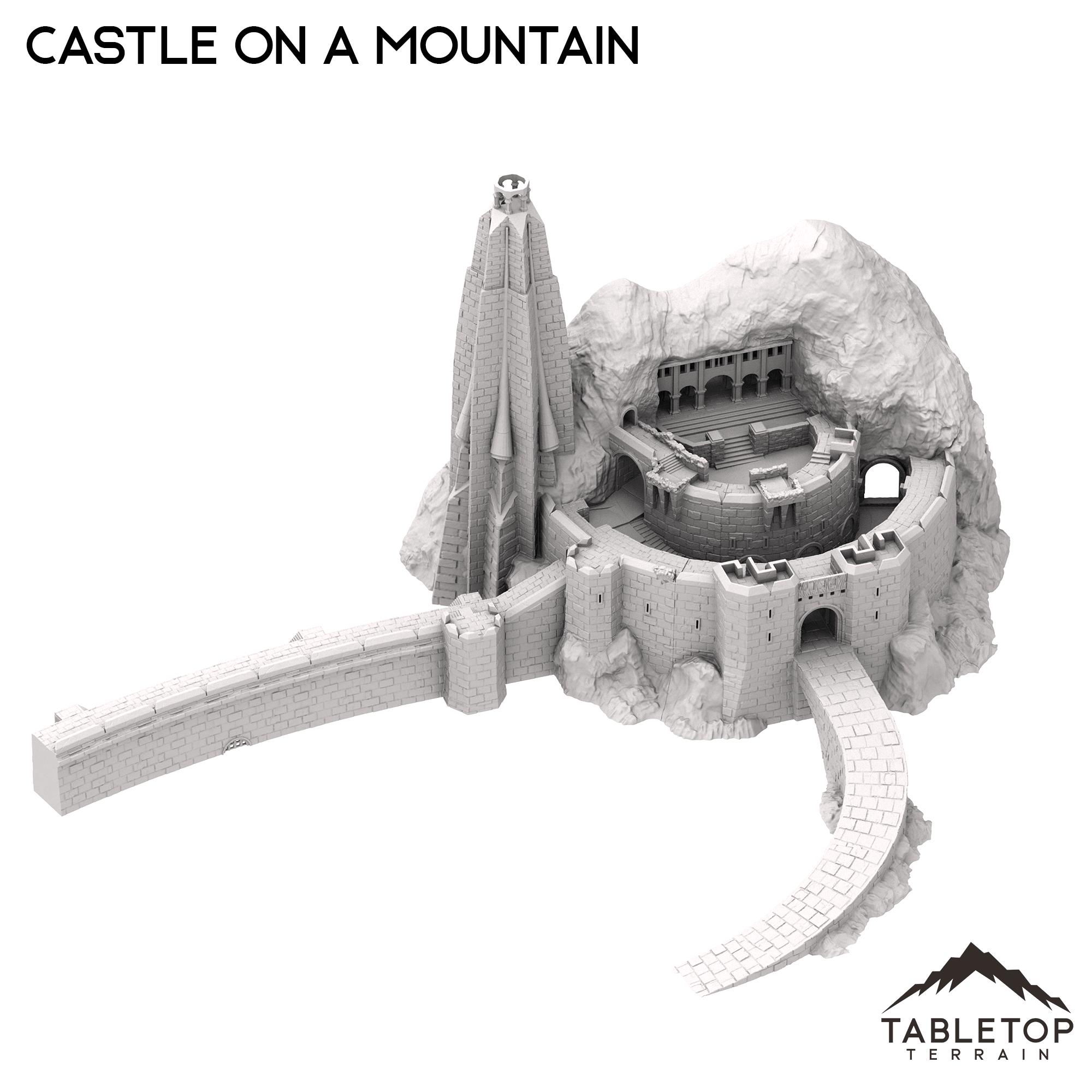 Castle on the Mountain - Tabletop Terrain High Fantasy DND 25mm 28mm ...