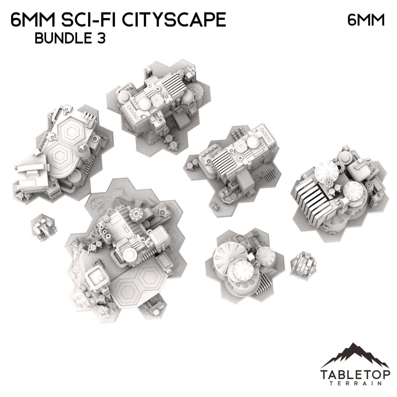 6mm Sci-fi Cityscape Bundle 3 - 6mm 8mm Mech Wargames Tabletop Terrain ...