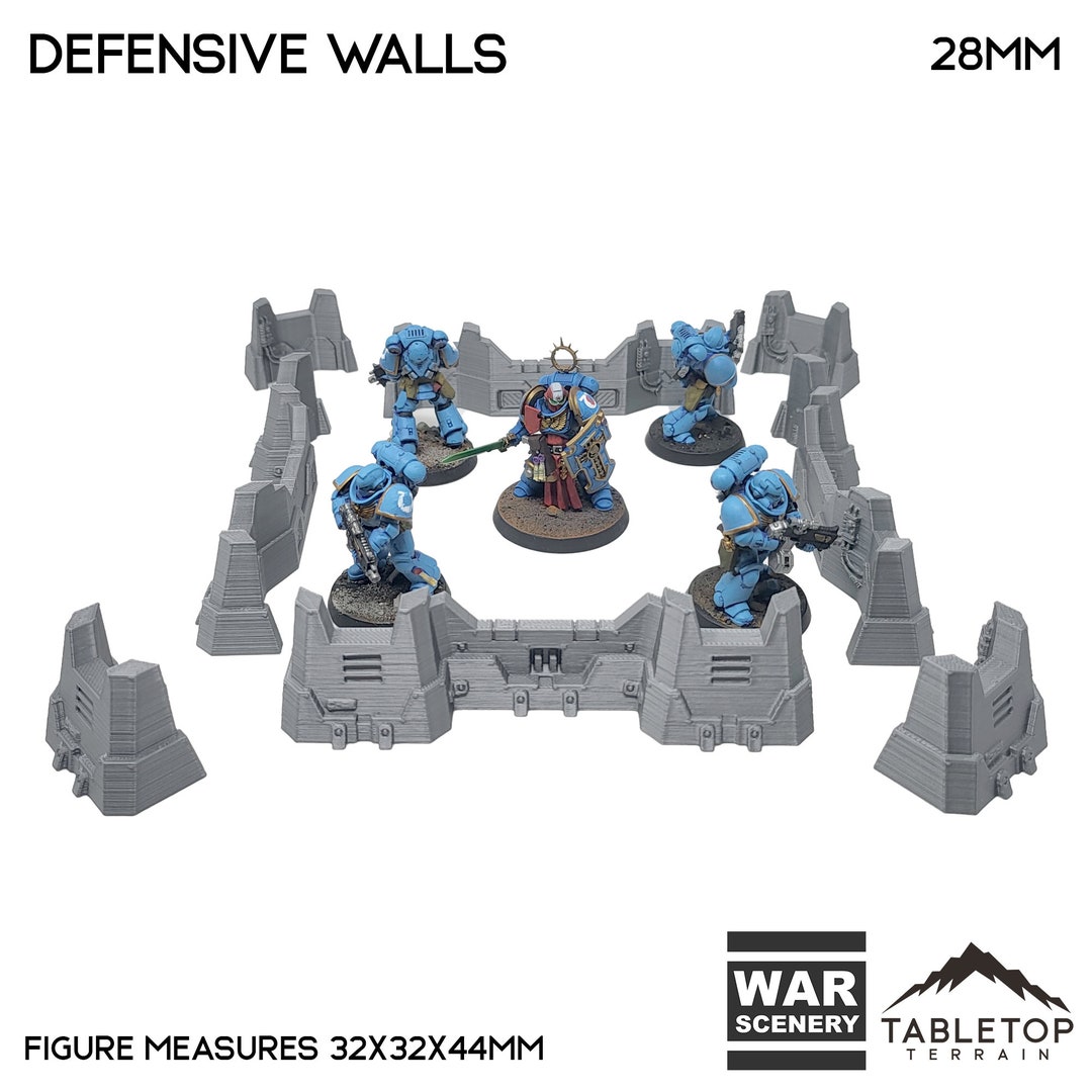 Tabletop Terrain Defensive Walls - Chapters Headquarter Wargame Terrain ...