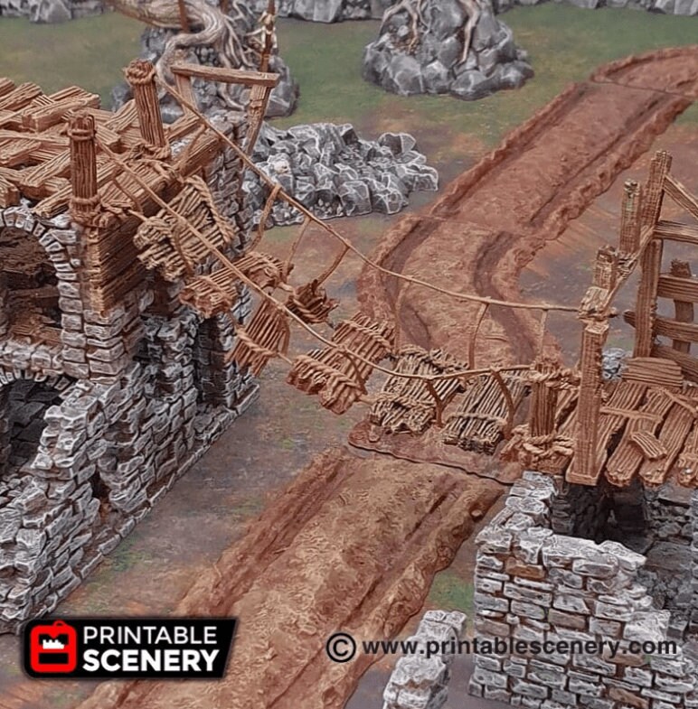 Rope Bridge Fantasy Shadowfey Fantasy Terrain DND Aos - Etsy
