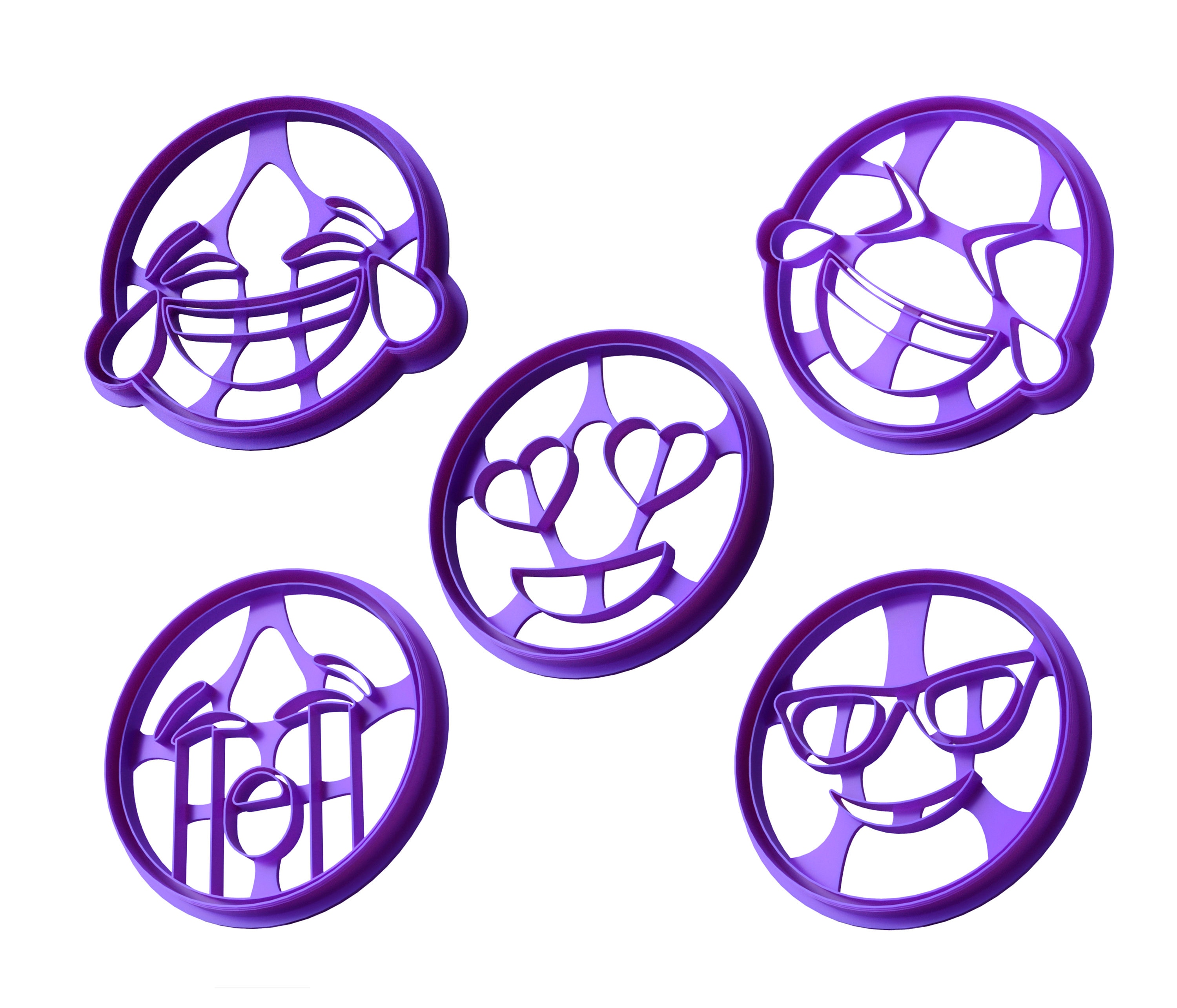 Smiley Emoji Cookie Cutter Set With Sharp Stepped Edges Clay - Etsy