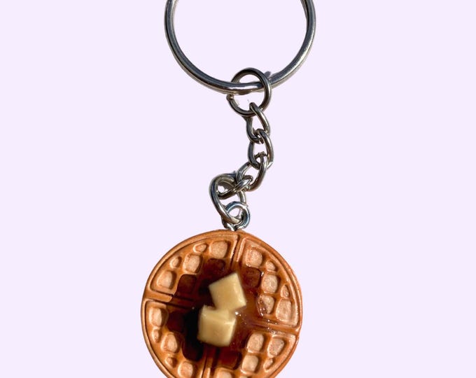 Waffle Keychain | Made to Order Handmade Polymer Clay Holiday Quirky ...