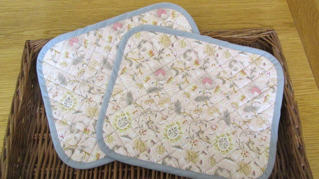 Set of Two of Handmade Quilted Table / Tray / Place Mats - 30cm by 25 ...
