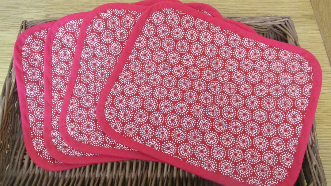 Set of Four Handmade Quilted Table / Tray / Place Mats - Etsy