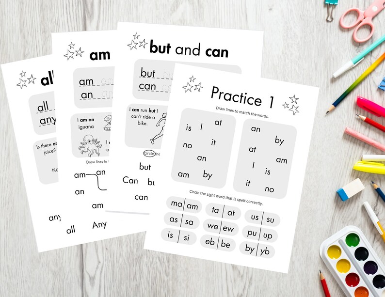 Sight Words Exercise Sheets, Kindergarten Worksheets, Tracing, Practice ...