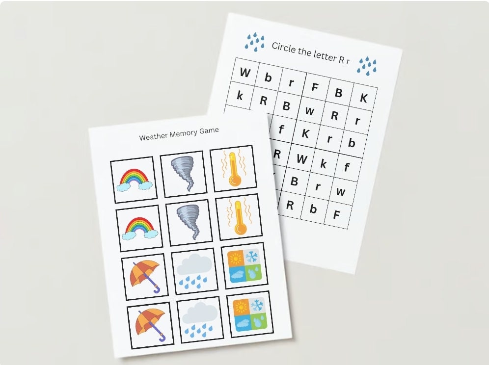 All About Weather Worksheet, Printable Worksheet, Toddler Worksheet ...