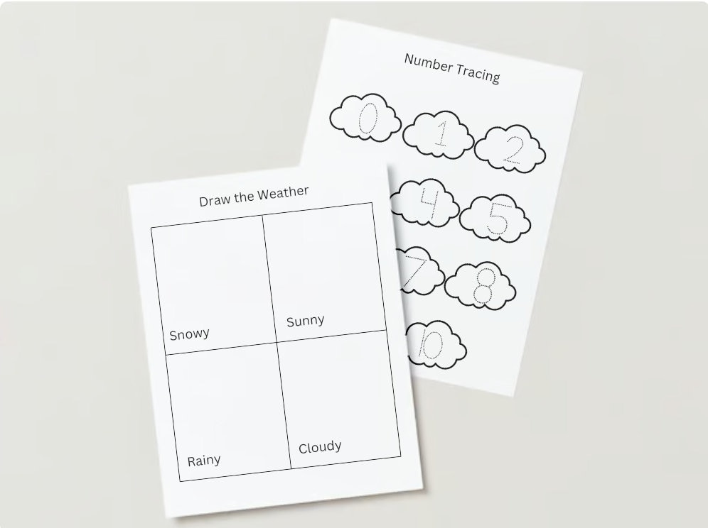 All About Weather Worksheet, Printable Worksheet, Toddler Worksheet ...