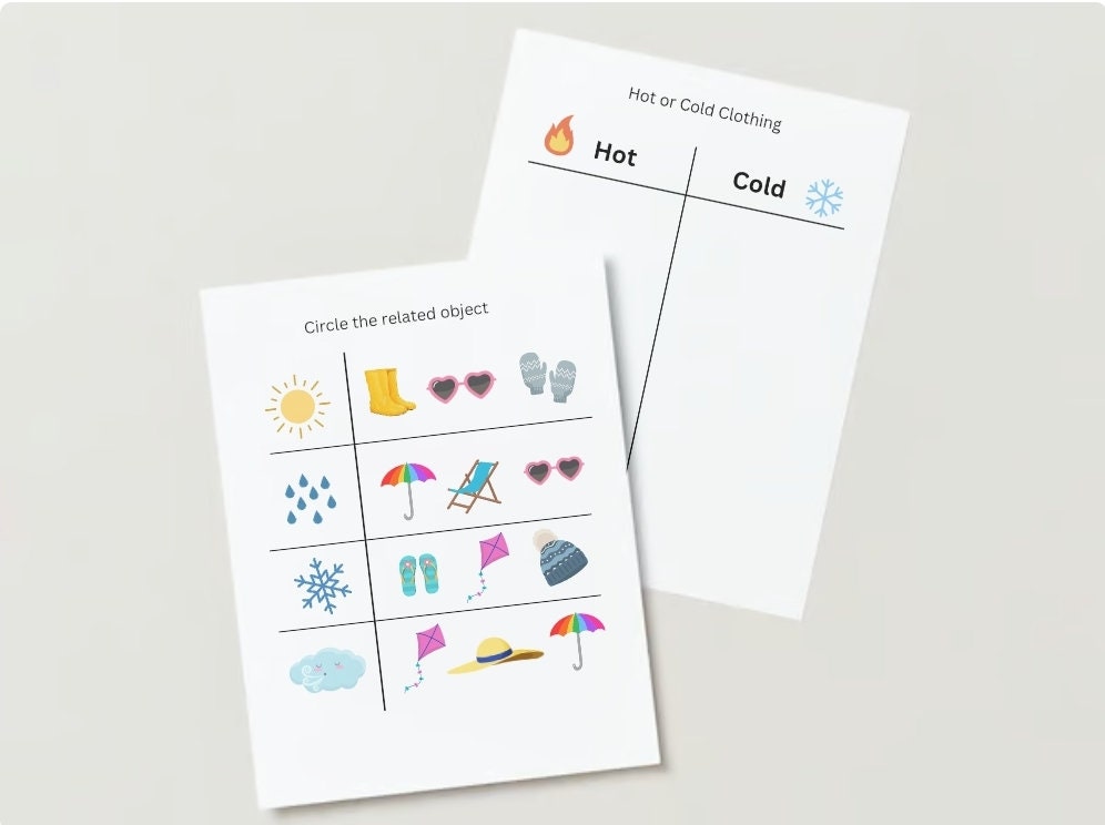 All About Weather Worksheet, Printable Worksheet, Toddler Worksheet ...
