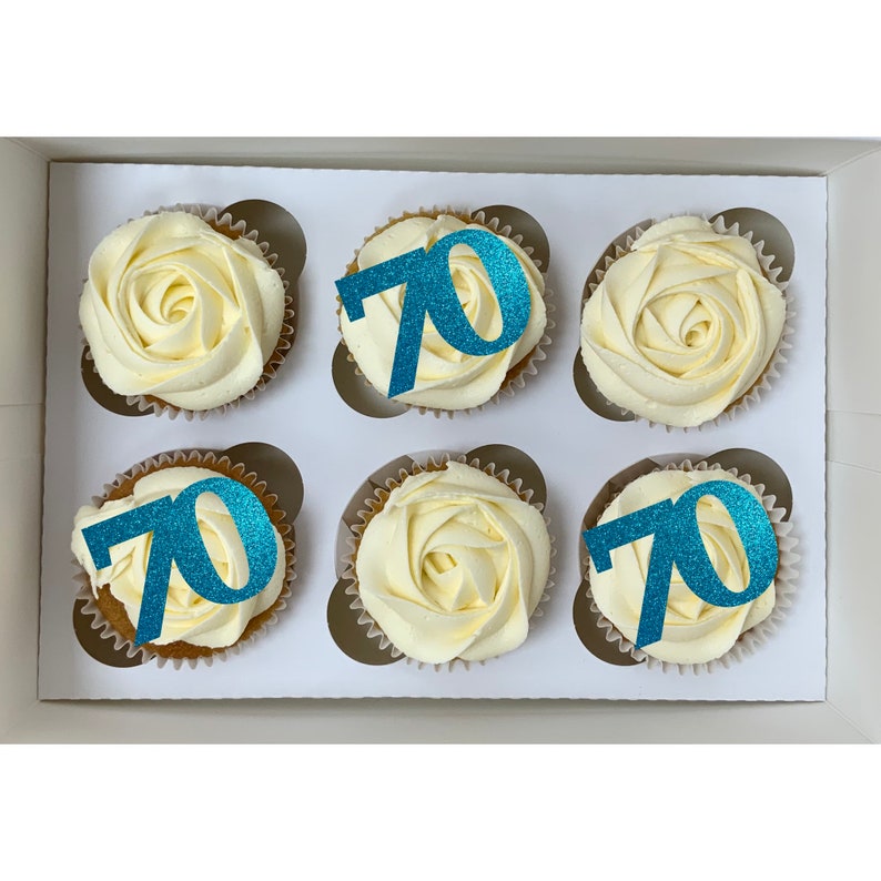 70th Cupcake Topper 70 Happy Birthday Cupcake Cake Toppers - Etsy UK