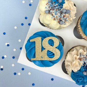 18th Cupcake Topper - 18 - Happy Birthday Cupcake Cake Toppers - Any ...